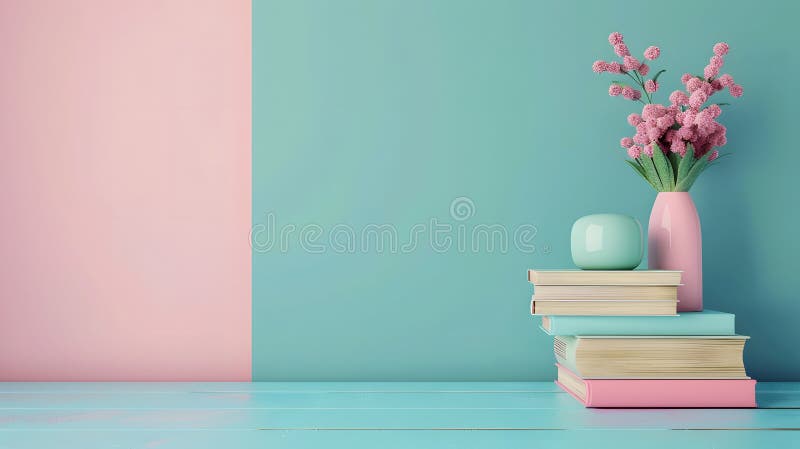 Colorful Stack of Books Arranged Pastel Background Representing ...