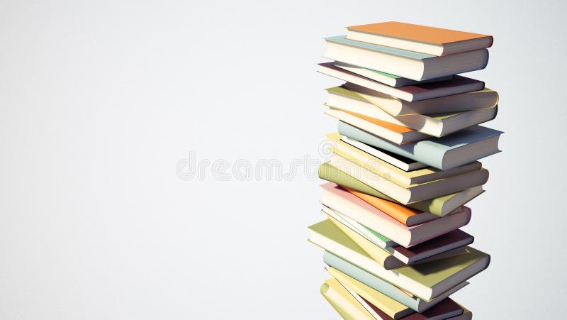 Colorful Stack of Books with Clipping Path Stock Illustration ...