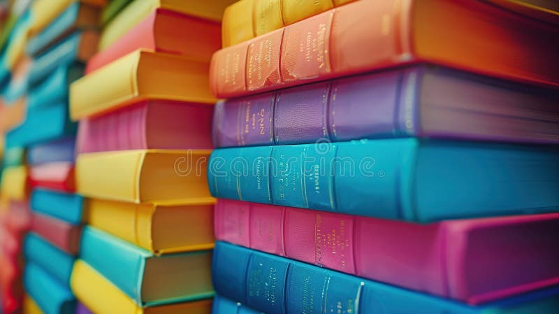 Colorful Stack of Books stock illustration. Illustration of spine ...