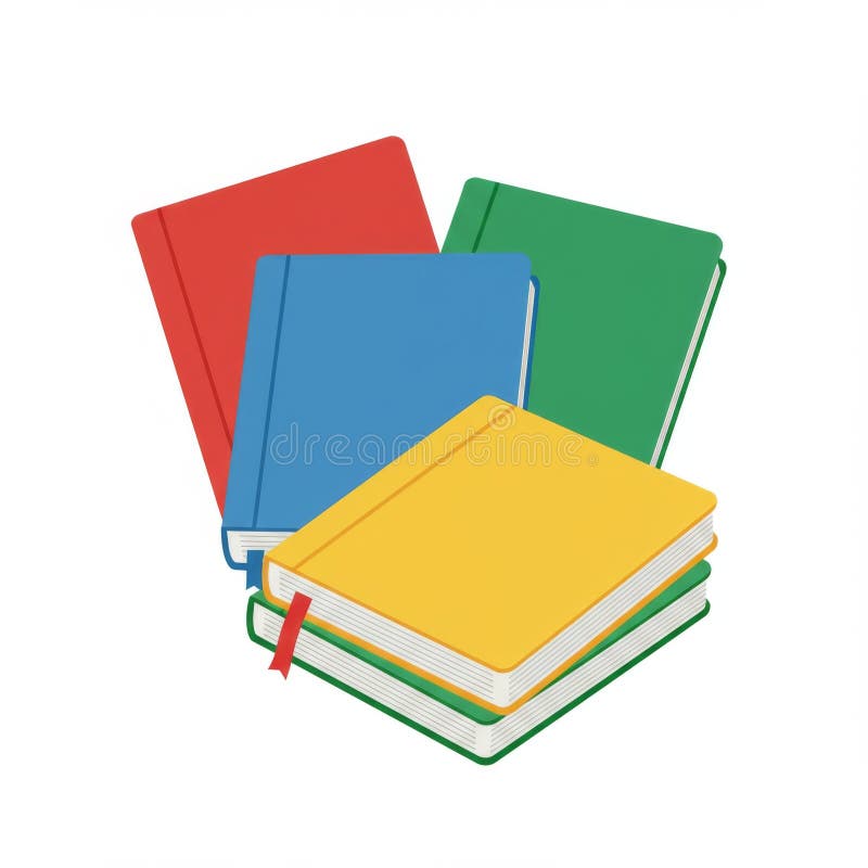 Colorful Stack of Books Illustration Stock Illustration - Illustration ...