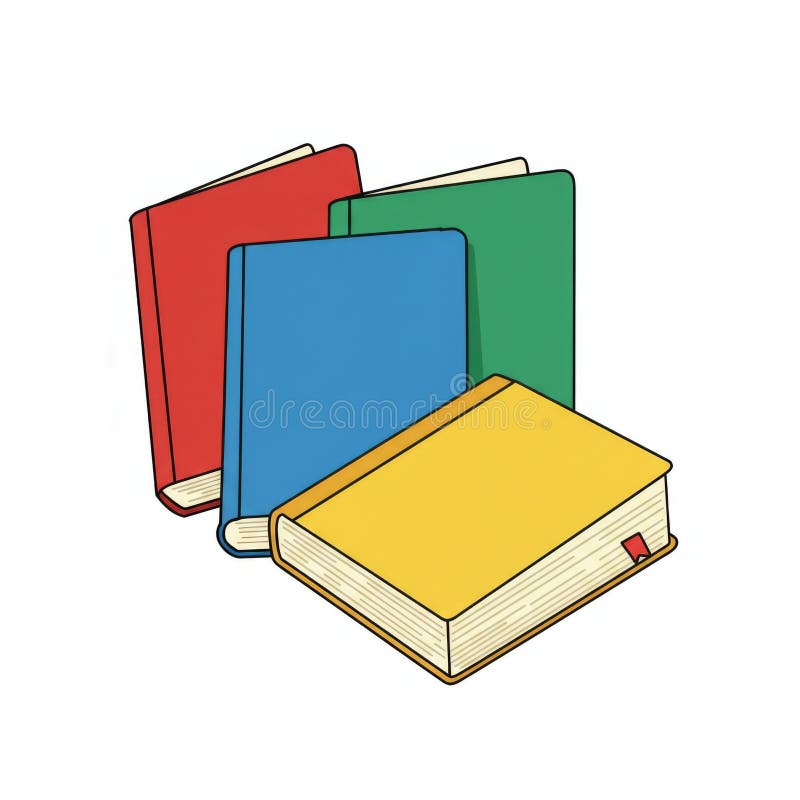Colorful Stack of Books Illustration Stock Image - Image of base ...