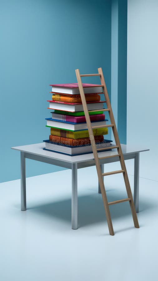 Row of Colorful Books on Blue Background, Study, Reading Concept Stock ...
