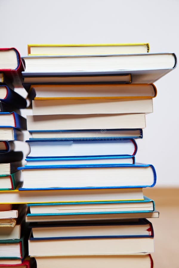 Colorful stack of books stock image. Image of hobby - 198327223