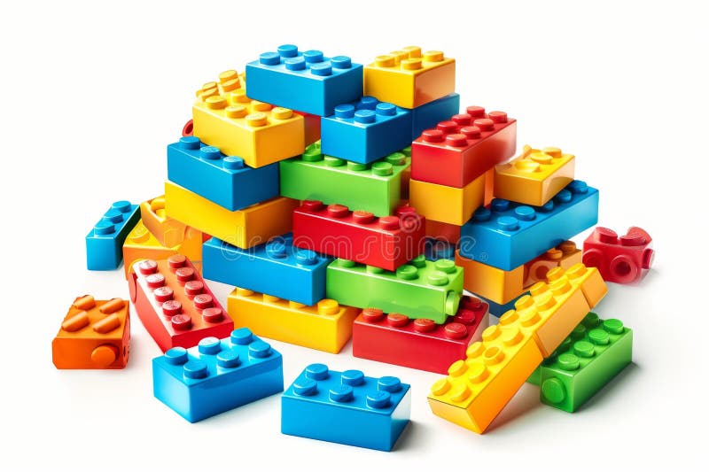 Vibrant Building Blocks Stacked High Stock Illustration - Illustration ...