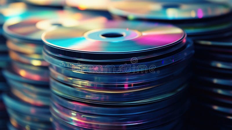Colorful stack of CD stock image. Image of disk, multimedia - 330816035