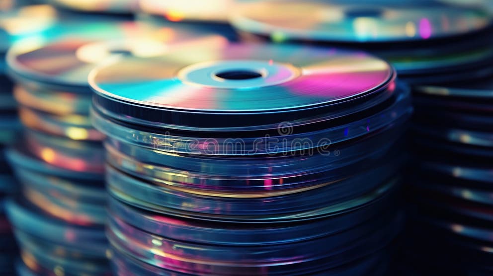 Colorful stack of CD stock image. Image of disk, multimedia - 330816035