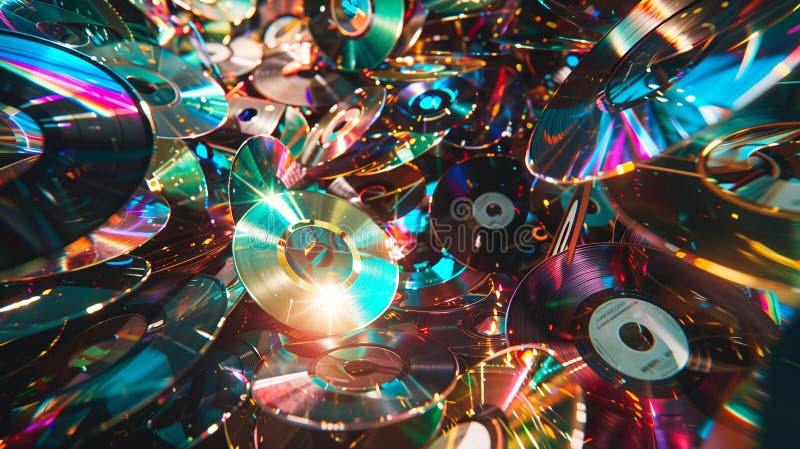 Colorful Stack of CDs in a Chaotic Pile Stock Image - Image of pattern ...