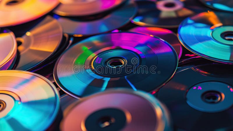 Colorful Stack of CDs in a Chaotic Pile Stock Image - Image of heap ...