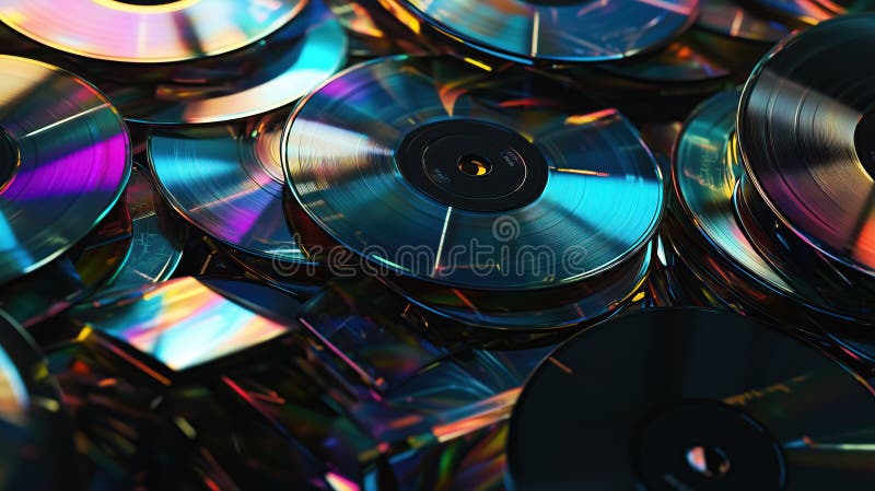 Colorful Stack of CDs in a Chaotic Pile Stock Photo - Image of detail ...