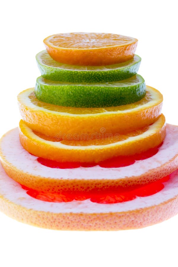 Stack of Citrus Fruit Slices. Stock Image - Image of citrus, round ...