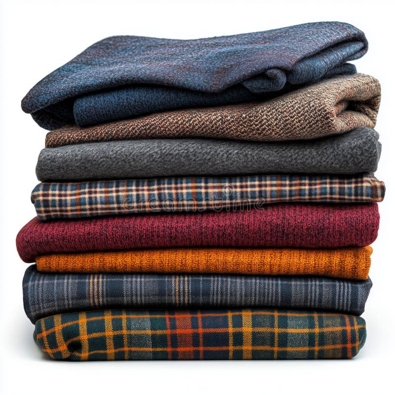 Colorful Stack of Clothing Neatly Arranged for Display in a Stylish ...