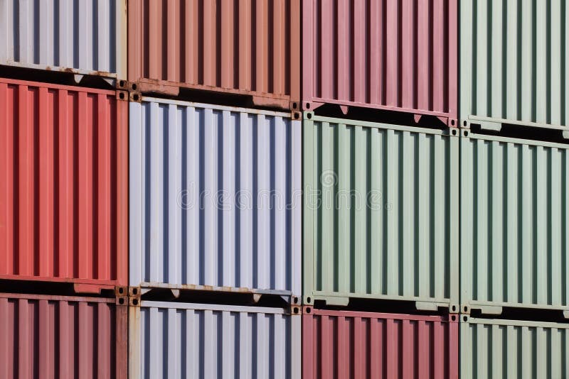 Colorful Stack of Container Shipping Stock Photo - Image of containers ...
