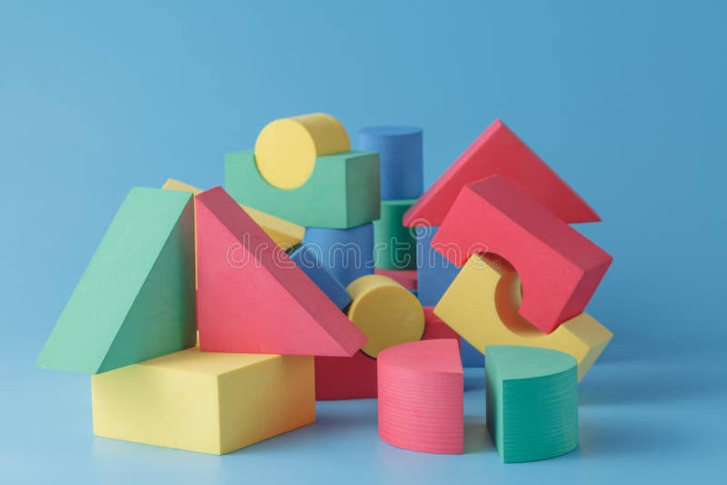 Colorful Stack of Cube Building Blocks Stock Photo - Image of childhood ...
