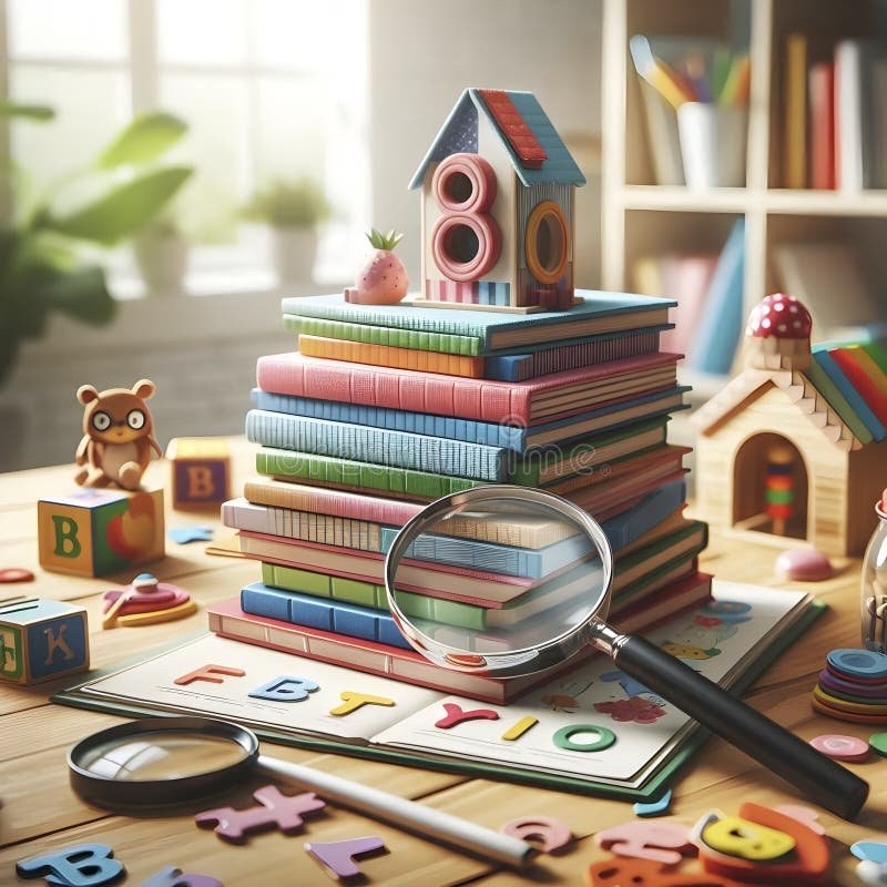 A Colorful Stack of Educational Childrens Books with Pop-up Elements ...