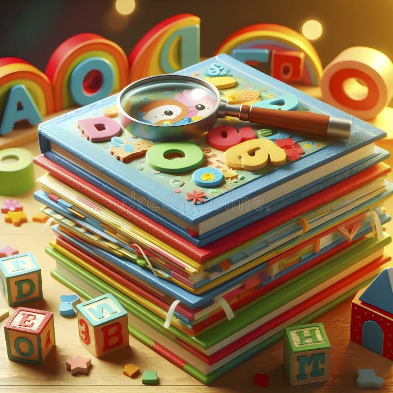 A Colorful Stack of Educational Childrens Books with Pop-up Elements ...