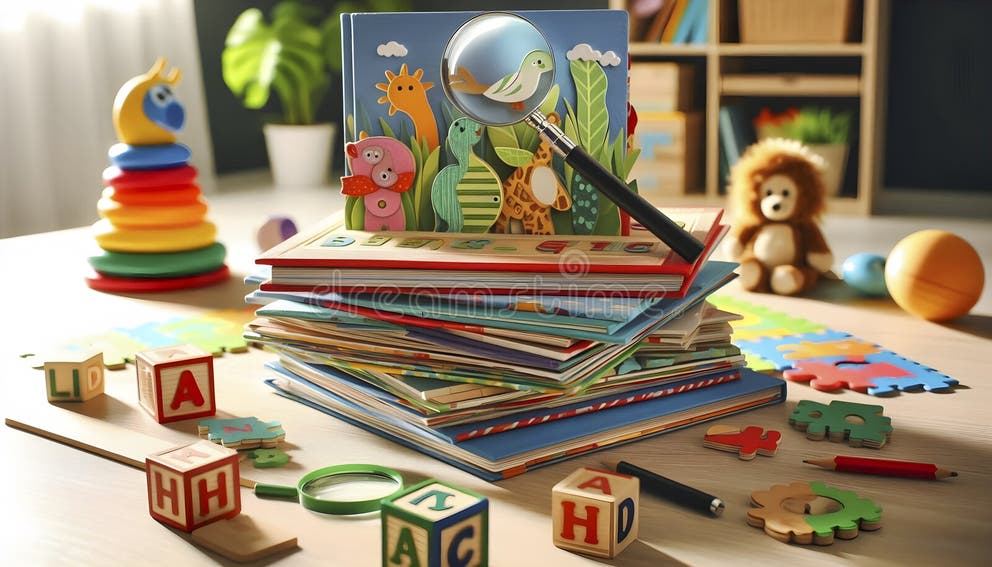 A Colorful Stack of Educational Childrens Books with Pop-up Elements ...