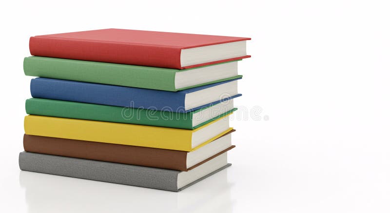 Colorful Stack of Hardcover Books Isolated on a White Background Stock ...