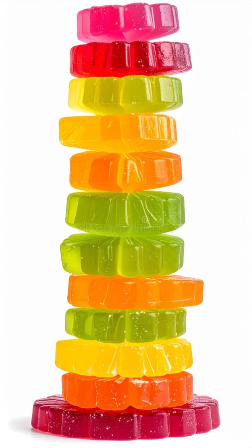 Colorful Stack of Jellies on White Background Stock Illustration - Illustration of lollipops ...