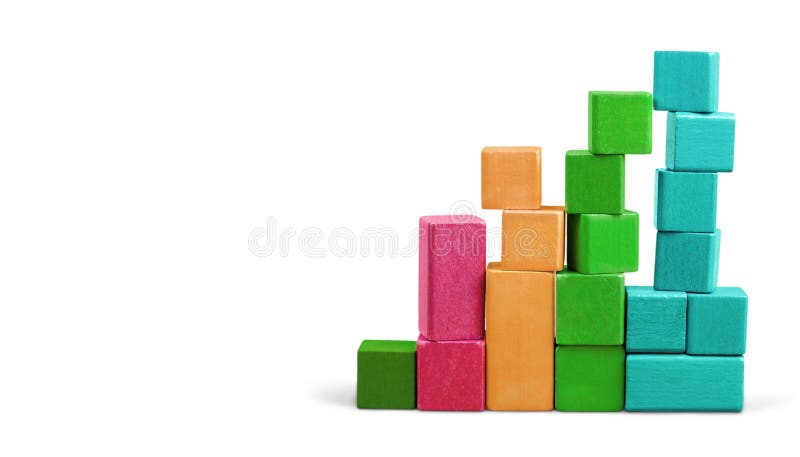 Stack of Colorful Kid Cubes Isolated on White Stock Image - Image of ...