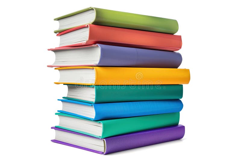 Colorful Stack of Knowledge. Books Isolated on White Background Stock ...