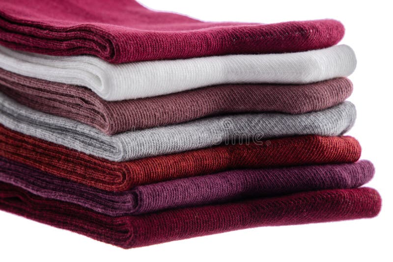 Colorful Stack of New Socks Isolated on White Background Stock Image ...