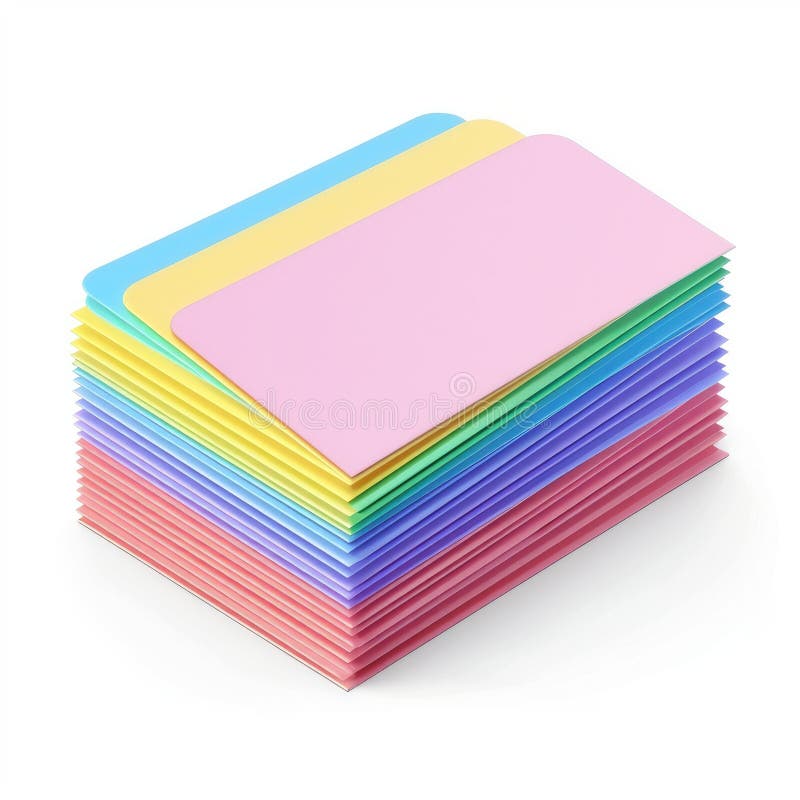 Stack of Pastel Colored Papers, Office Supplies Stock Illustration ...