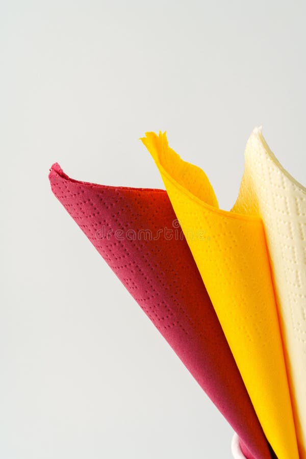 Colorful Stack of Paper Napkins on White Background Stock Photo - Image ...