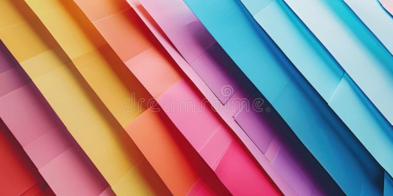 A Colorful Stack of Paper with a Rainbow Pattern Stock Illustration ...