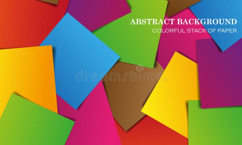 Colorful Stack of Papers Abstract Background Stock Vector ...