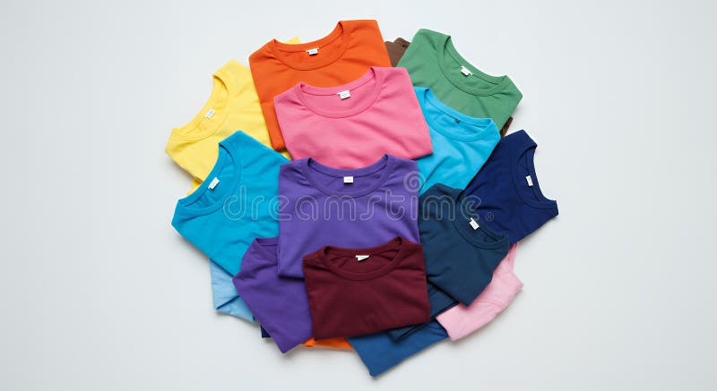 Neat Stack Folded T Shirts Various Colors Stock Photos - Free & Royalty ...