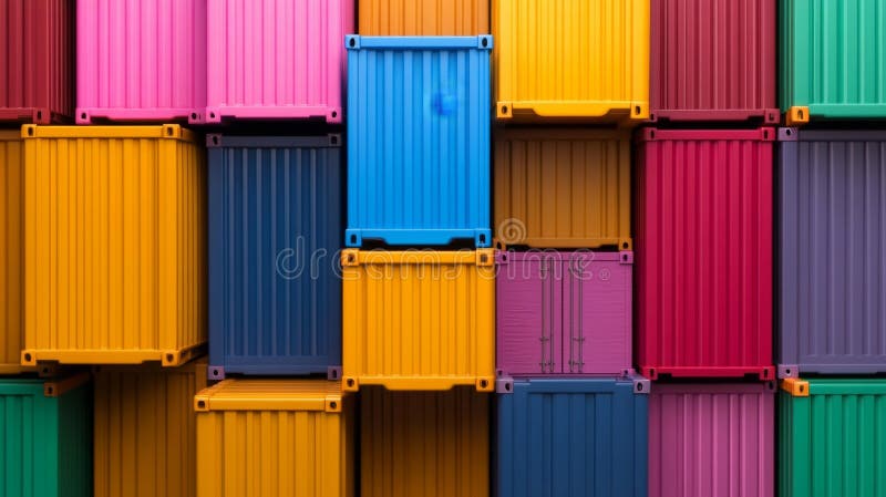 Colorful Stack of Plastic Containers in Various Colors Stock ...