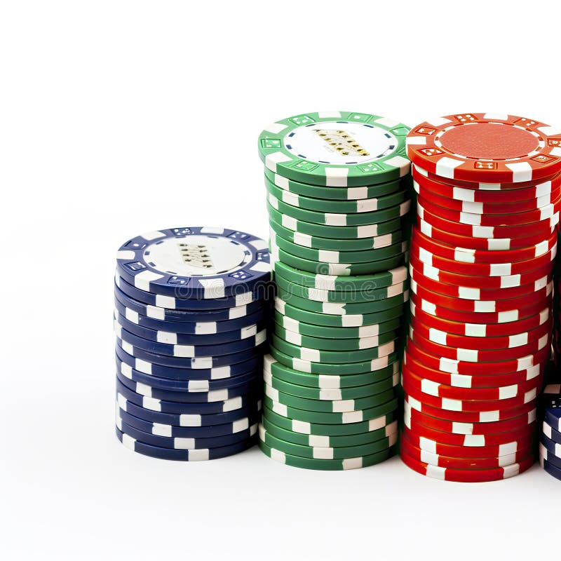 A Colorful Stack of Poker Chips Stock Photo - Image of luck, green ...