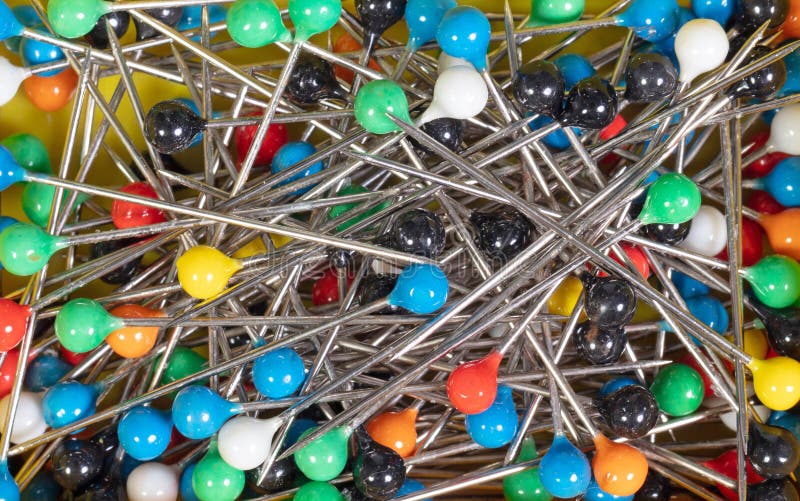Colorful Stack of Sewing Needles, Full Frame Stock Image - Image of ...