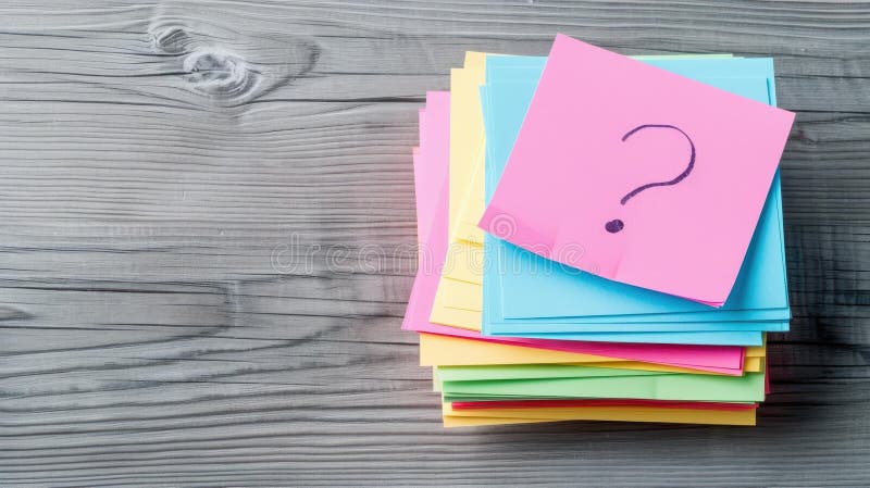 A Colorful Stack of Sticky Notes with a Question Mark, Symbolizing ...