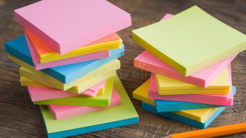 A Colorful Stack of Sticky Notes with daily Reminders, To-do Lists, and ...