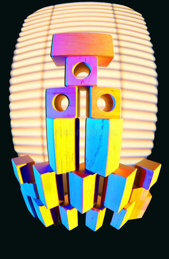 Colorful Stack of Toy Blocks Stock Photo - Image of piled, structure ...