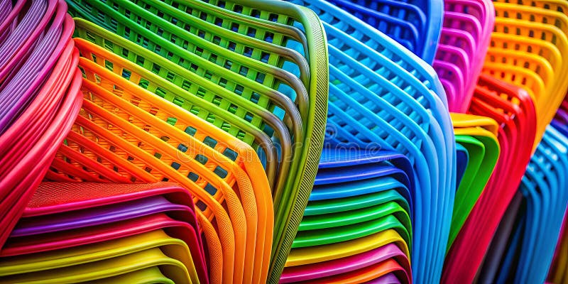 Colorful Stackable Chairs a CloseUp Look at Modern Minimalist Design ...