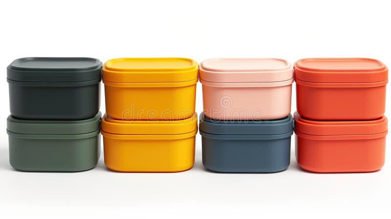 Colorful Stackable Containers Stock Illustration - Illustration of ...