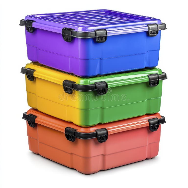 Colorful Stackable Plastic Storage Containers for Home Organization ...