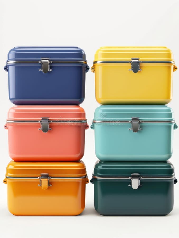 Colorful Stackable Storage Containers Stock Photo - Image of stackable ...