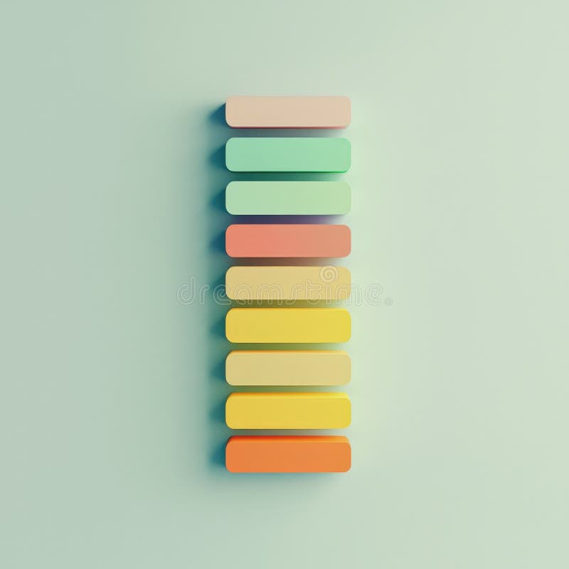 Colorful Stacked Bars on a Mint Backdrop, Modern Geometry Stock ...