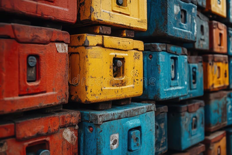 Colorful Stacked Boxes Create an Organized Display Stock Photo - Image ...