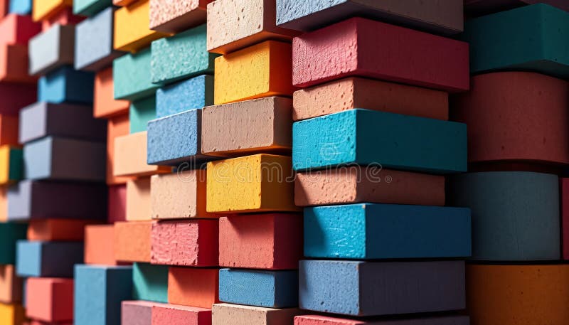 Colorful Stacked Bricks Texture Background for Creative Designs Stock ...