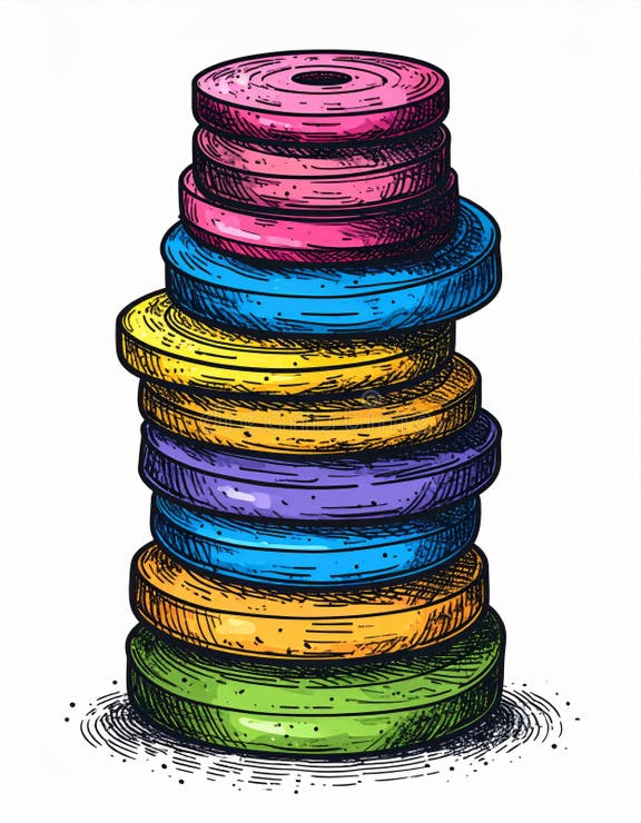 Colorful Stacked Circles Illustration Stock Illustration - Illustration ...