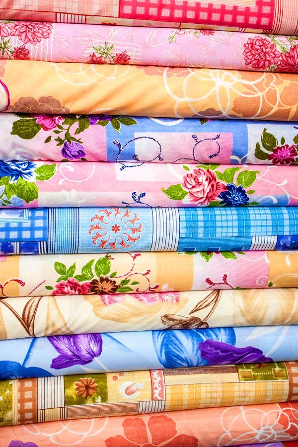 Colorful stacked fabric stock photo. Image of culture - 31646020