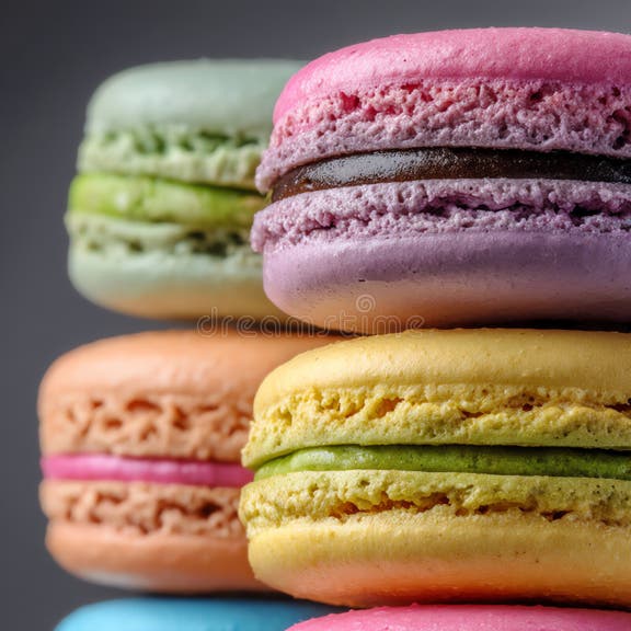 Colorful Stacked Macarons Dessert Sweets Assortment Stock Photo - Image ...