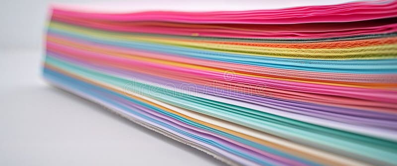 Colorful Stacked Paper Sheets for Creative Use in Art Projects. Stock ...