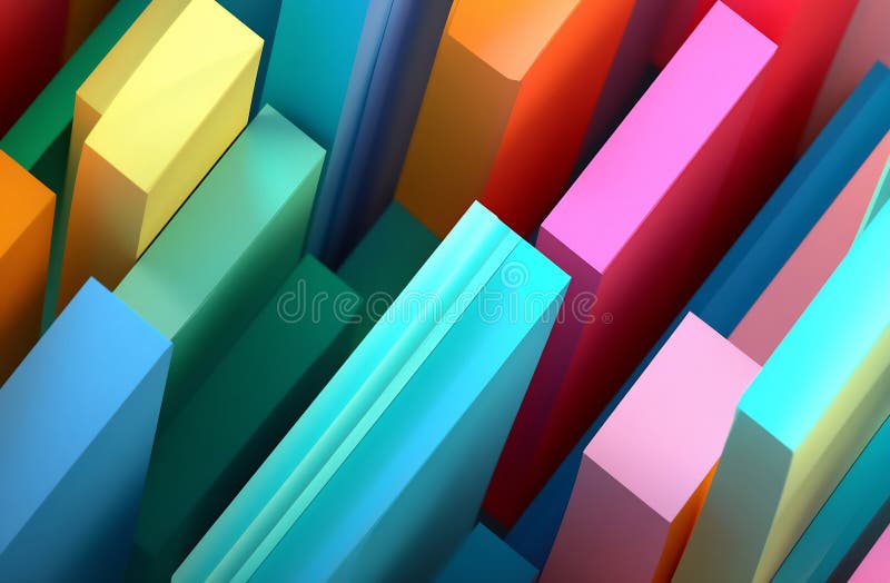 Colorful stacked shapes stock photo. Image of visuals - 348075456