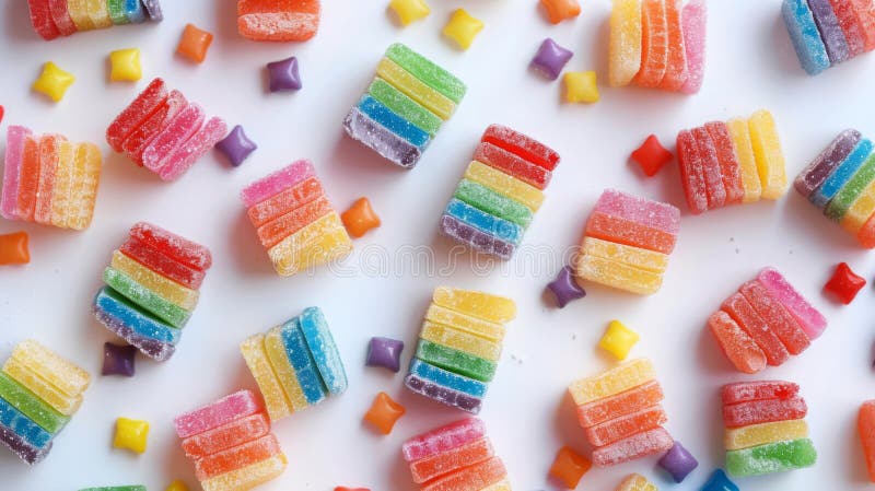 Colorful Gummy Candies Stacked White Background Stock Photos - Free ...
