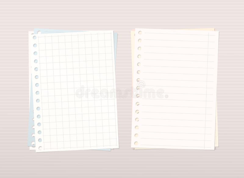 Colorful Stacked Squared, Ruled Notebook Paper are on Pink Lined ...